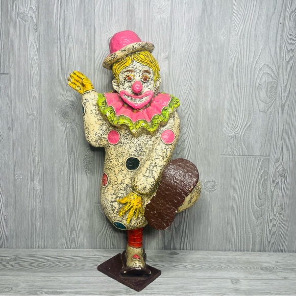 Vintage | Accents | Vintage 26 Mexican Paper Machete Stand Clown Statue ...